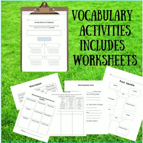Vocabulary Activities for your Ecosystem Unit | TPT