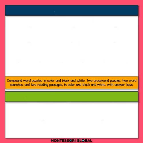 Closed Compound Words by Montessori Global | TPT