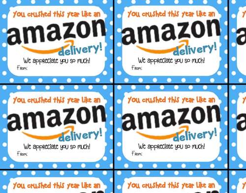 Amazon End of Year Thank-You Gift Tag- You crushed this year like an ...