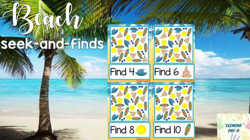 Beach Seek And Finds Numbers 1 - 10 by ElemenoPreK | TPT