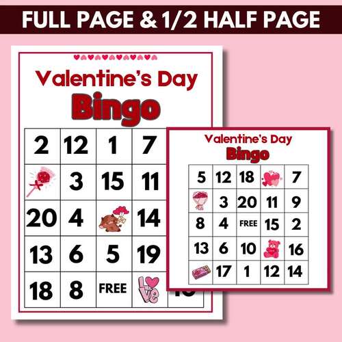 Valentines Day Activity Bingo Game, Valentine's Day 100 Different Bingo ...