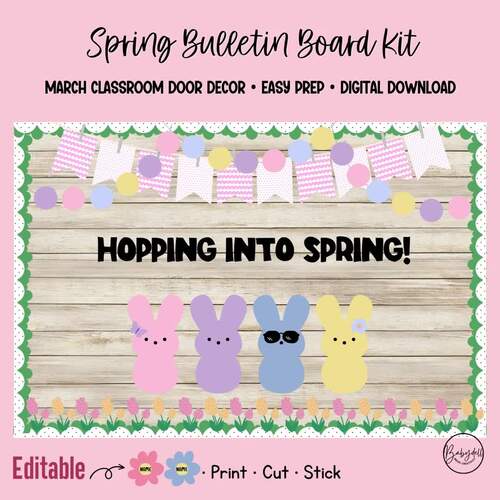 Hello Spring Bulletin Board Kit: Ladybug Decor | April Classroom
