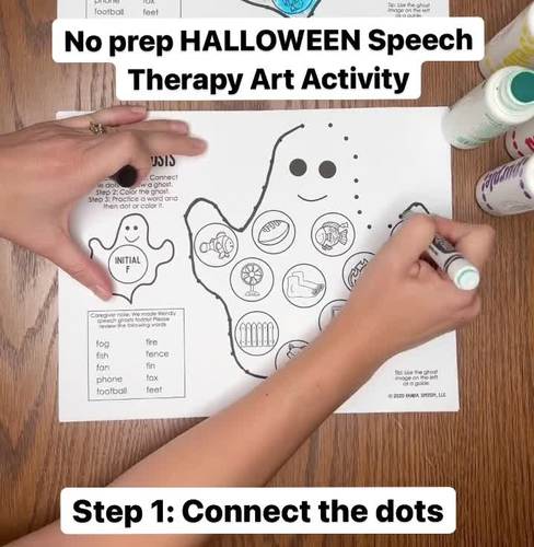 Double Dotting Friendly Speech Ghosts A Speech Therapy Art Activity