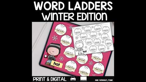 Winter | Word Ladders | Word Chains | Vocabulary Activities | Word Work