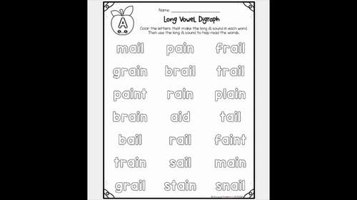 Long Vowel Worksheets, Assessments - Digital & Printable Vowel Teams Bundle