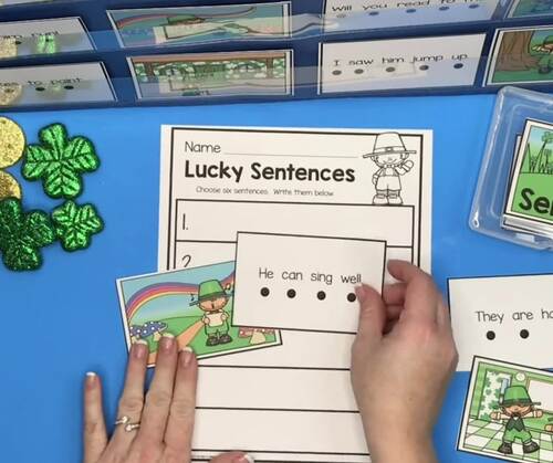 March Literacy Center Lucky Sentences Spanish Kindergarten Fluency Reading