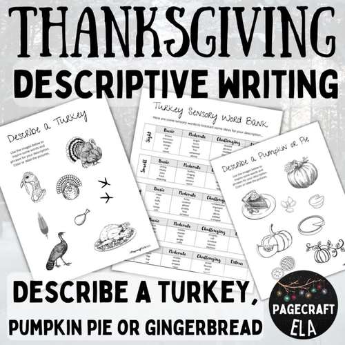 Thanksgiving Descriptive Writing | Describe a Turkey, Pumpkin ...