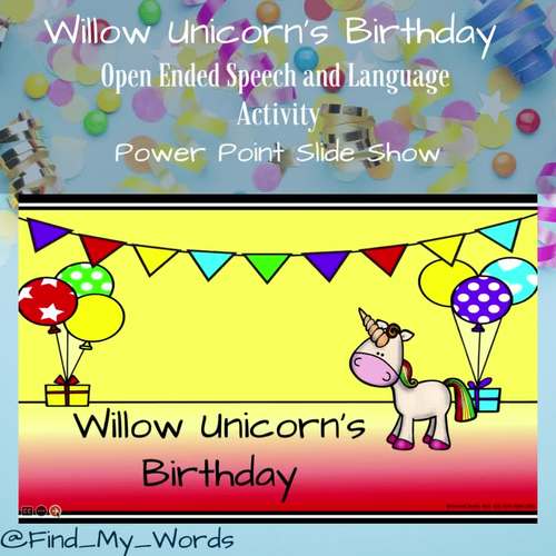 Open Ended Speech and Language SlideShow and Green Screen - Birthday
