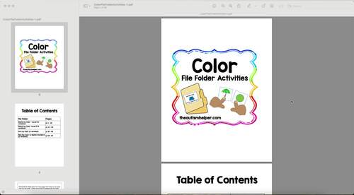 Color Sorting & Matching File Folder Activities by The Autism Helper
