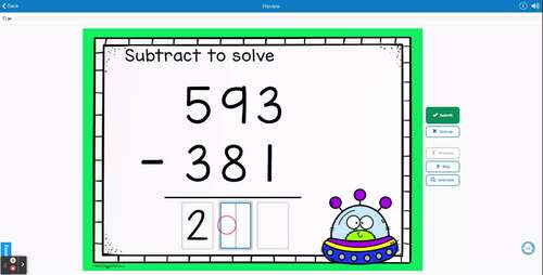 3 Digit Subtraction No Regrouping BOOM Cards by The Froggy Factory