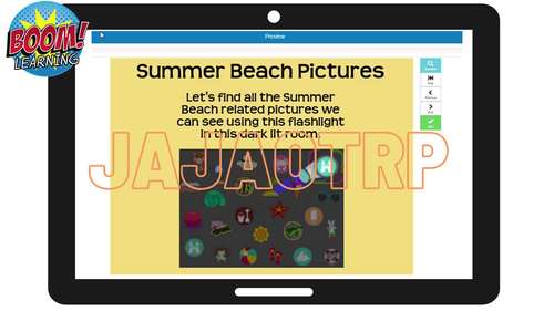 Summer I Spy Flashlight - Boom Cards Distance Learning by jajaotrp