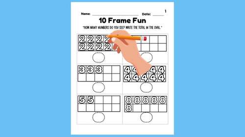 10 Frame Count & Write 1–10 | Numbers Inside Ten Frames | Math for Pre ...