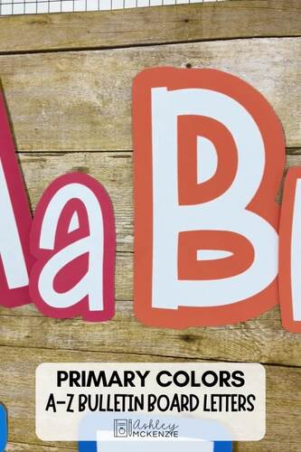 Primary Colors Bulletin Board Letters, A-Z, Punctuation, & Numbers