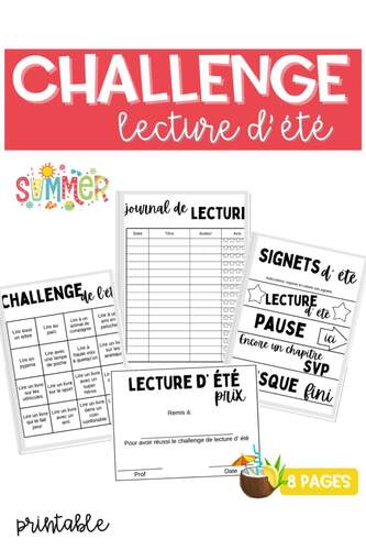 French Reading Summer Challenge - Défi Lecture d' été by French Teacher Box