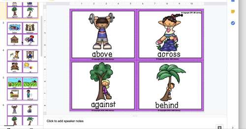ESL Activities , Digital Flashcards, Prepositions by LMB Literacy