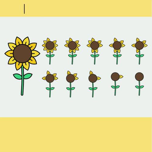 Fall Sunflowers with Petals and Leaves (Counting Petals and Leaves ...