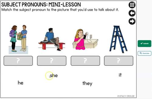 Subject Pronouns in Sentences Boom Cards™ Lesson and Activities Speech ...