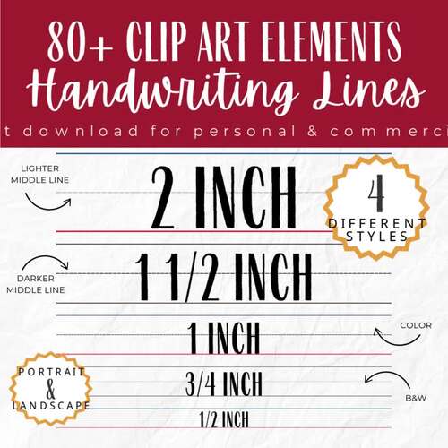 Clipart Writing Lines | Commercial Use | Primary Writing Lines {Studio ...