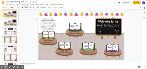 Book Tasting - Digital for Google Slides by Staying Cool in the Library