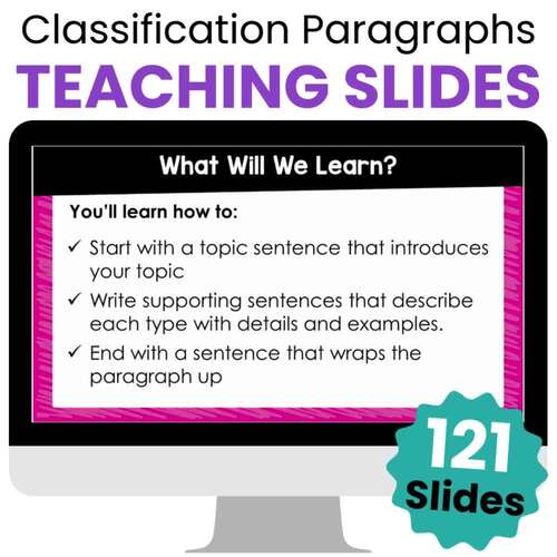Writing Classification Paragraphs - Teaching Slides & Notes for Grades 4-5