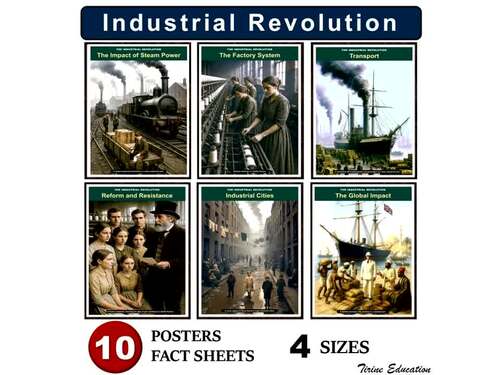 The Industrial Revolution History Poster Set plus Student Notes, Ages 11-15