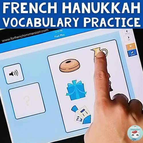 Hanoukka French HANUKKAH Vocabulary Practice FRENCH BOOM CARDS Distance ...