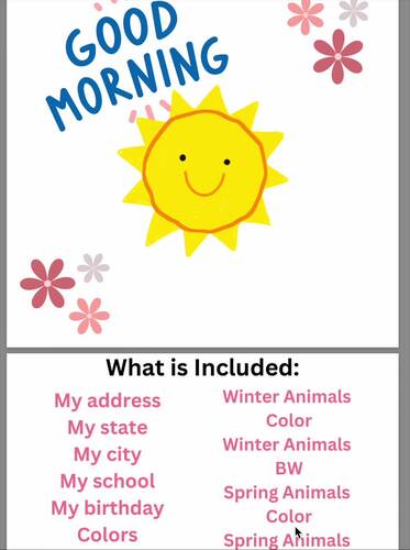 Morning Work Adapted Binder by BeachySpeechy | TPT