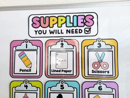 Kinder Brights Supplies You Will Need Displays | 84 Classroom Material ...
