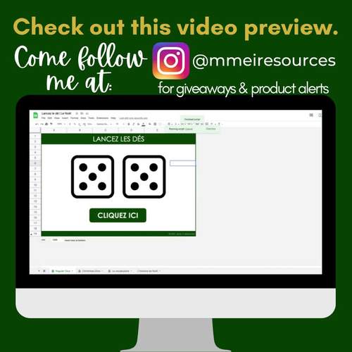 Lancez le dé | Editable, French Digital Dice Game & Activities | Noël