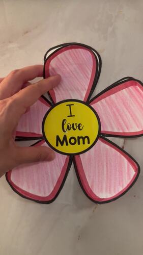 Mother's Day Flower Card Craft for 2nd and 3rd Grade | Interactive Flip ...