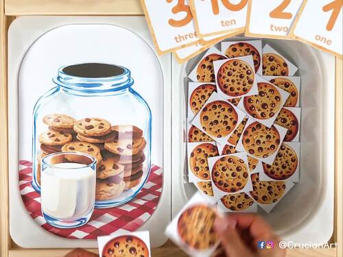 Jar of Cookies Sensory Table Insert, Count up to 12 Activity by CrucianArt