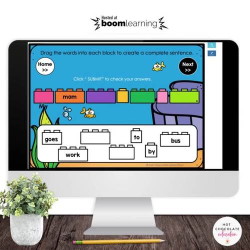 Sentence Building: Present Tense Verbs: Sentences & Questions - BOOM CARDS™