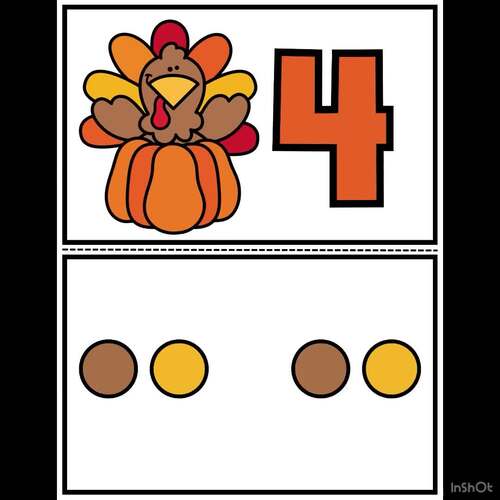 Thanksgiving Subitizing Matching Cards | Numbers 1–10 | Kindergarten Math