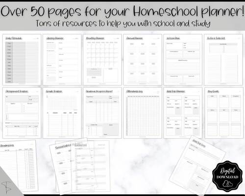 Homeschool Planner Printable | Lesson Planner | Homeschool Teacher | Mono