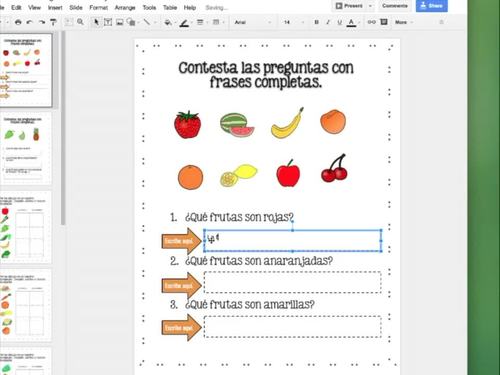 Spanish Food La comida Vocabulary Google Drive Activities Distance Learning