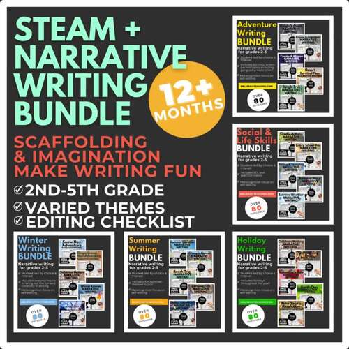 MEGA Story Elements Writing Activity Pack Sub Plans 2nd 3rd 4th 5th