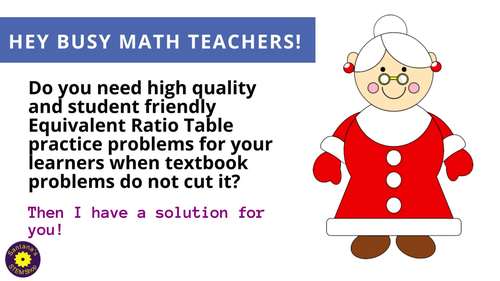Equivalent Ratio Tables Christmas Math Practice Problems by Santana's ...