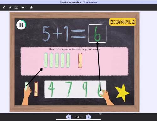 Chalkboard Addition within 10 - Digital Easel Product and Printable