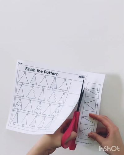 Complete the Pattern Math Printables - Christmas Trees | TPT