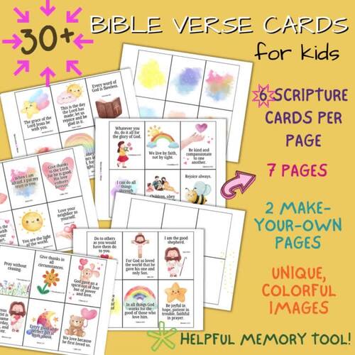 Bible Verse Cards for Kids | Printable Scripture Cards | Bible Quotes ...