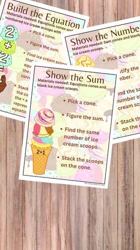 Ice Cream Addition Game Beginning Math Skills Activity Preschool ...
