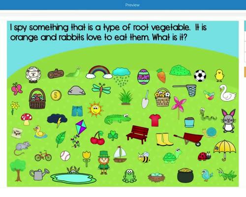 Seek and Find Spring Vocabulary Riddles Speech Therapy Printable + Boom ...