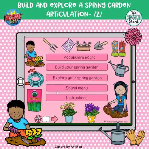 Spring Garden Articulation BOOM Cards™- /z/ by The Speech Shack | TPT