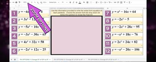 PIXEL ART: Standard Form of Quadratic Function to Vertex Form DISTANCE ...