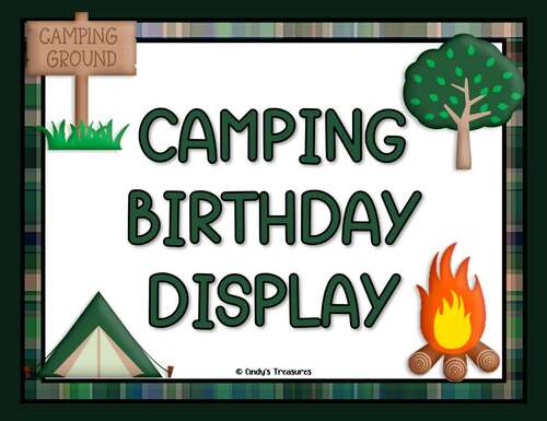 Camping Birthday Display by Cindy's Treasures | TPT