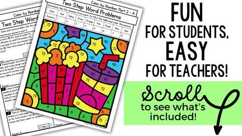 Two Step Multiplication Division Word Problems Color By Number Worksheets