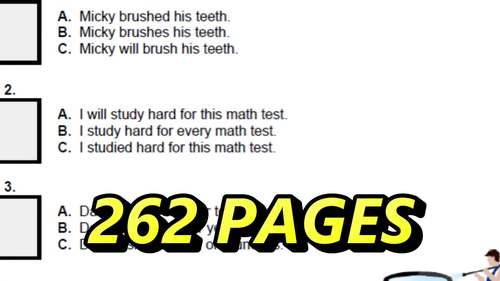 Grammar Worksheets Bundle Nouns Verbs Adjectives Tenses Sentence Structure