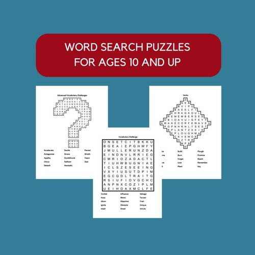 Word Search Puzzles for Ages 10 and Up - Perfect for Homeschool and ...