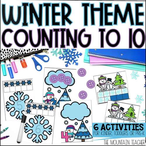 Counting to 10 Winter Activities for Preschool, Kindergarten or Toddler