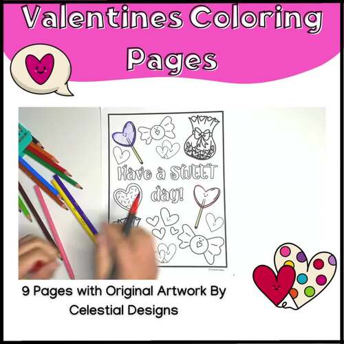 Valentine's Coloring Pages by Celestial Designs | TPT